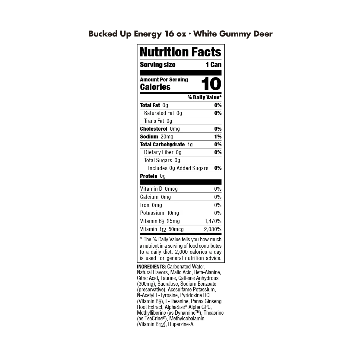Bucked Up Energy (1 Case / 12 Cans) - Bucked Up